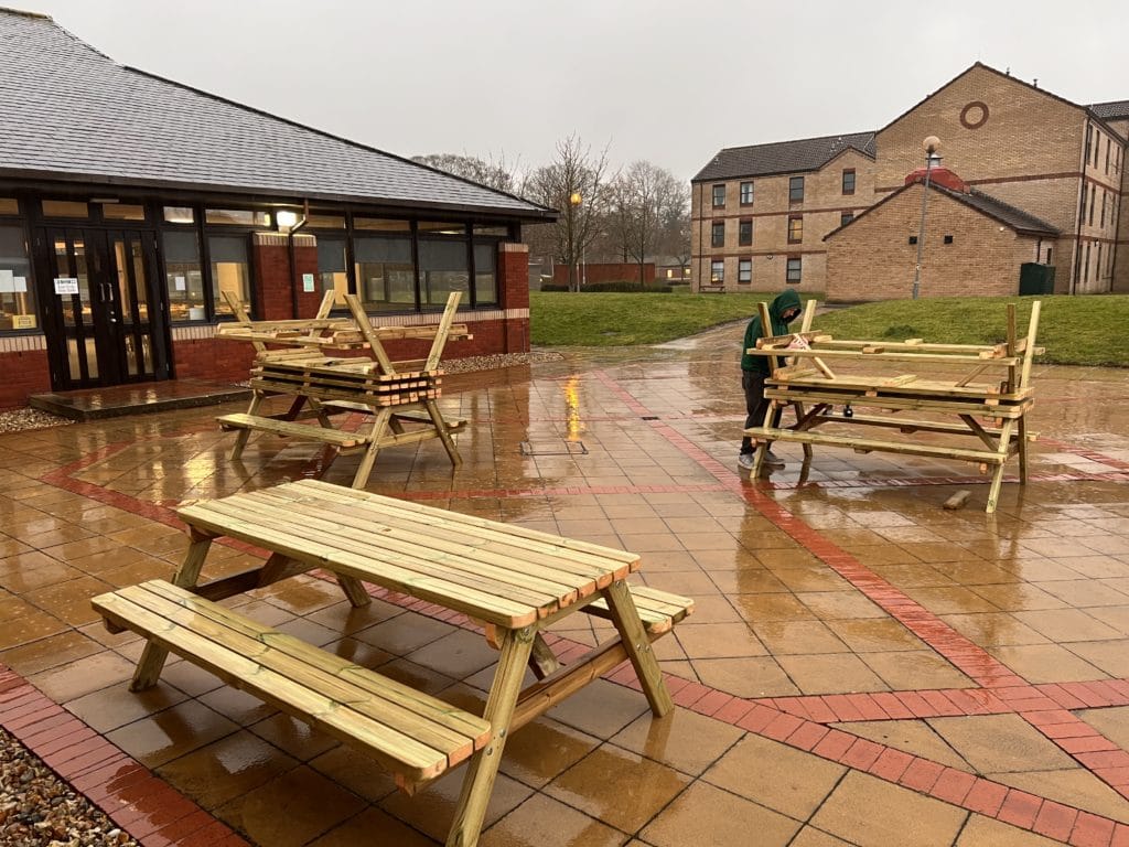 Normandy Barracks Kitted Out With Heavy Duty Picnic Benches