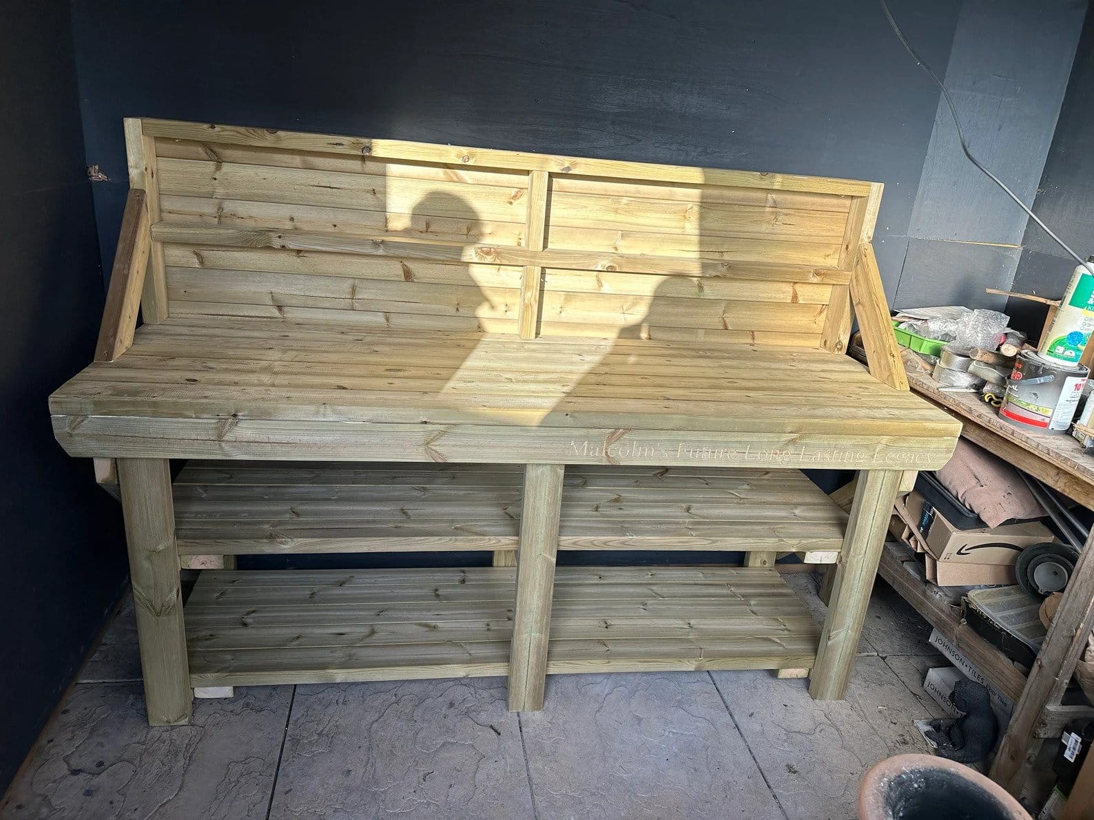 Wooden Workbench With Backboard | Indoor & Outdoor Use